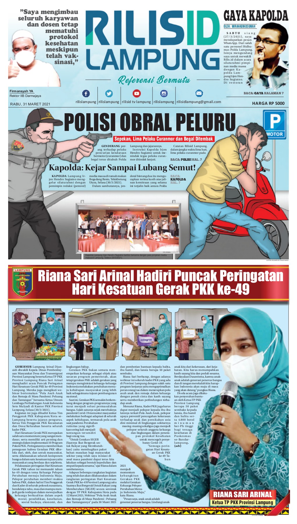 E-Paper Rilisid Lampung 31032021 - E-Paper RILIS.ID LAMPUNG - Halaman 1 ...