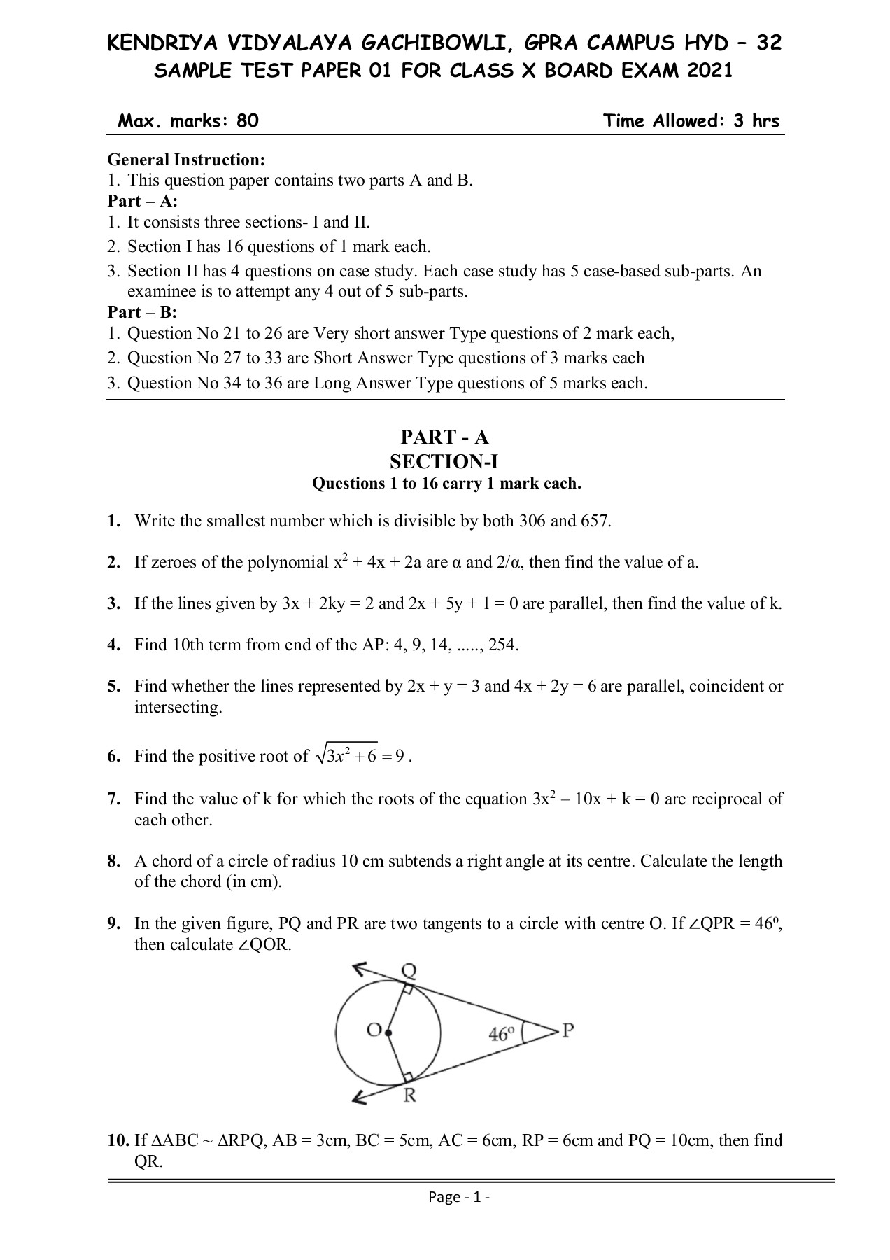 class-x-sample-test-paper-01-for-board-exam-2020-21-1 - Online Class ...