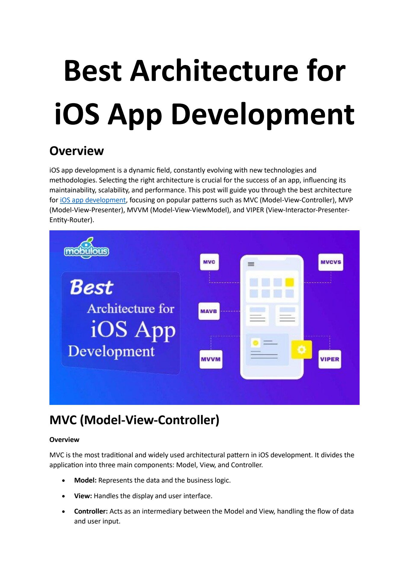 Best Architecture for iOS App Development - Mobulous Technologies ...