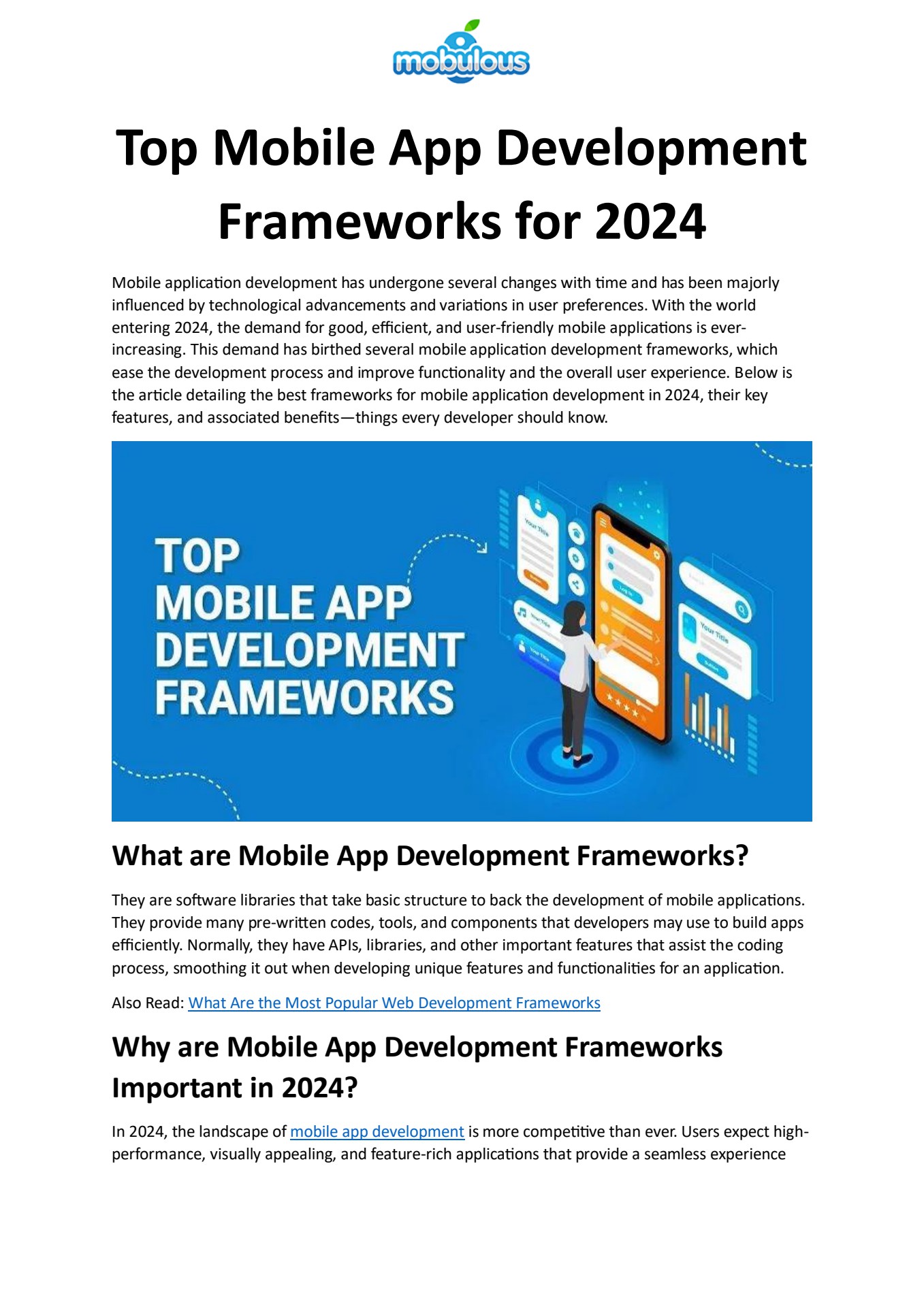 Top Mobile App Development Frameworks for 2024 - Mobulous Technologies ...