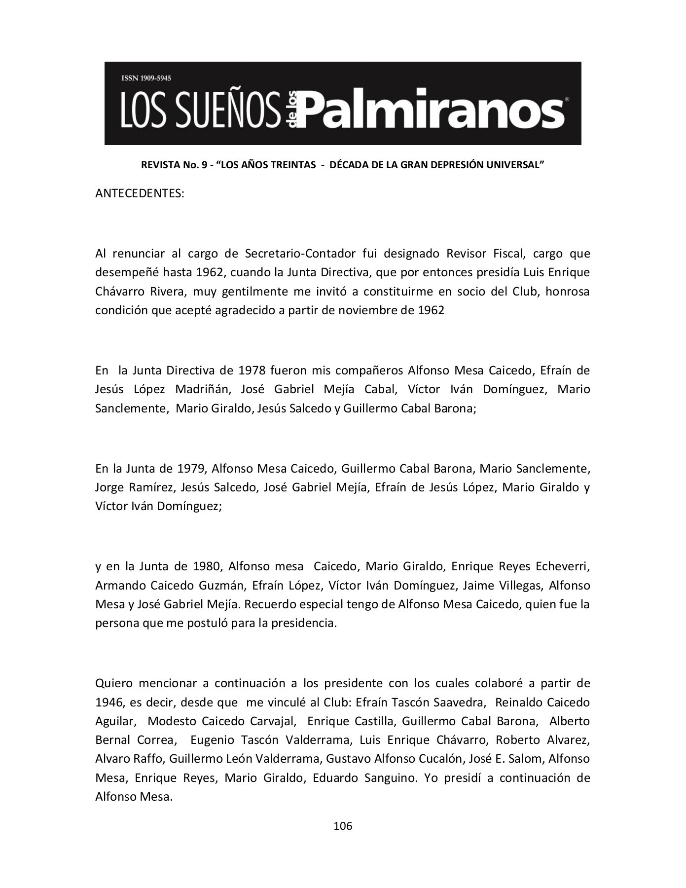 REVISTA N0. 9 – TOMO IV – PRIMERA PARTE - CRONICA PALMIRANA - HISTORIA ...