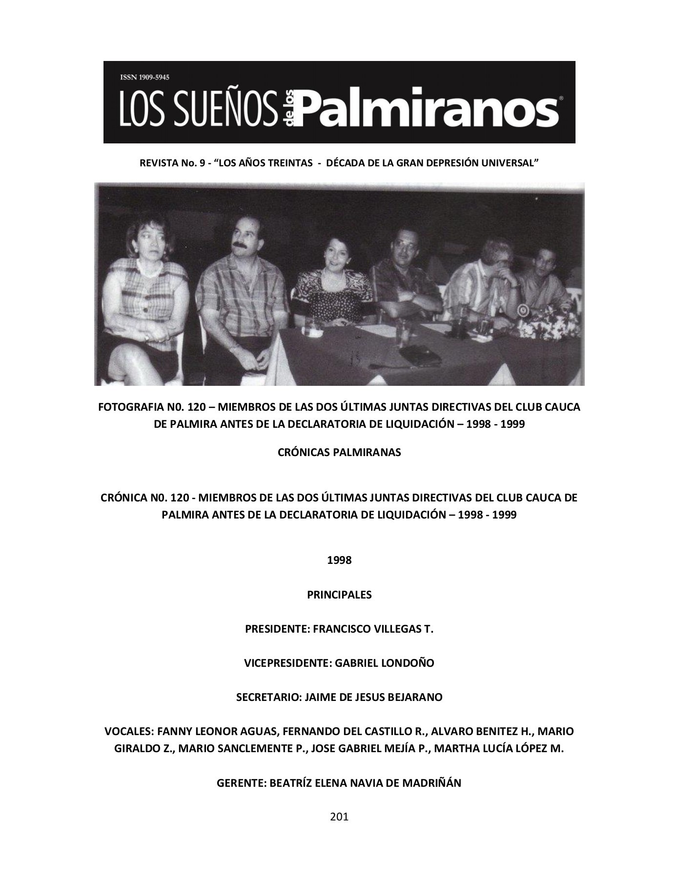 REVISTA N0. 9 – TOMO IV – PRIMERA PARTE - CRONICA PALMIRANA - HISTORIA ...