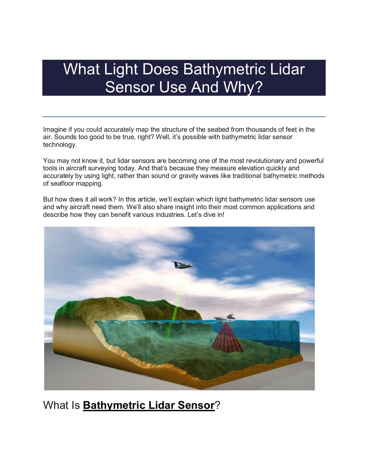 What Light Does Bathymetric Lidar Sensor Use And Why - April Dido ...