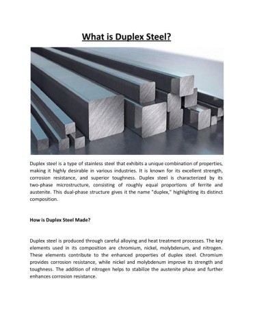 What is Duplex Steel?