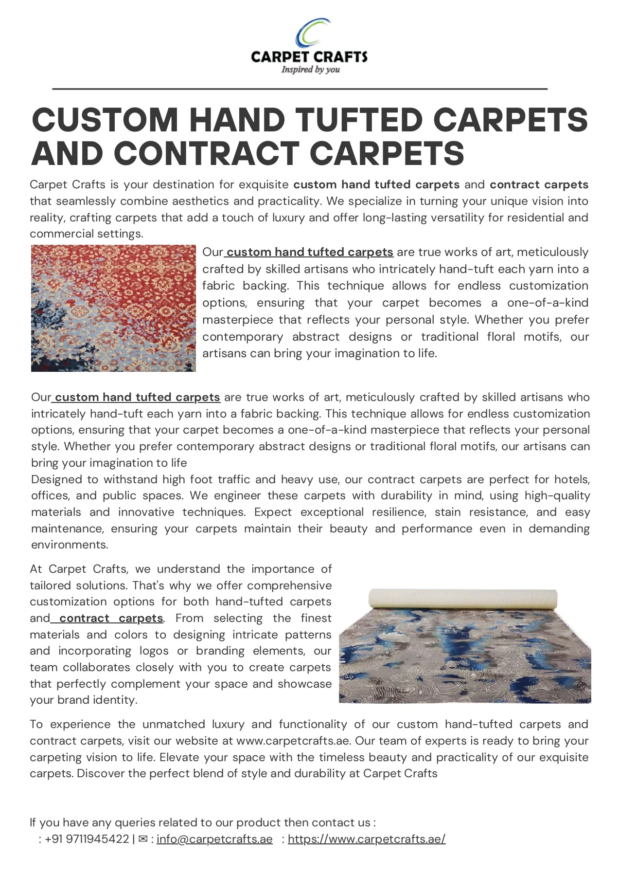 Custom Hand Tufted Carpets And Contract Carpets - Carpet Crafts - Page ...