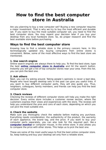 How to Find the Best Computer Store in Australia