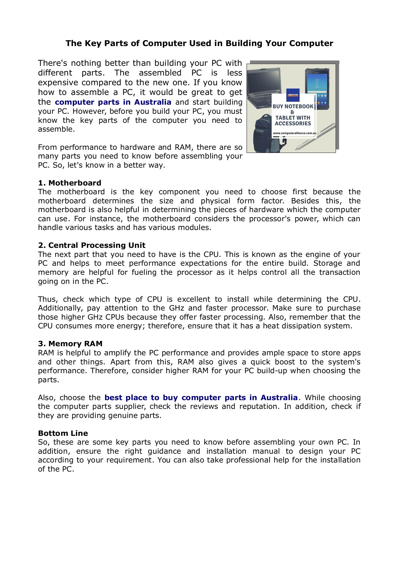 The Key Parts of Computer Used in Building Your Computer - Computer ...