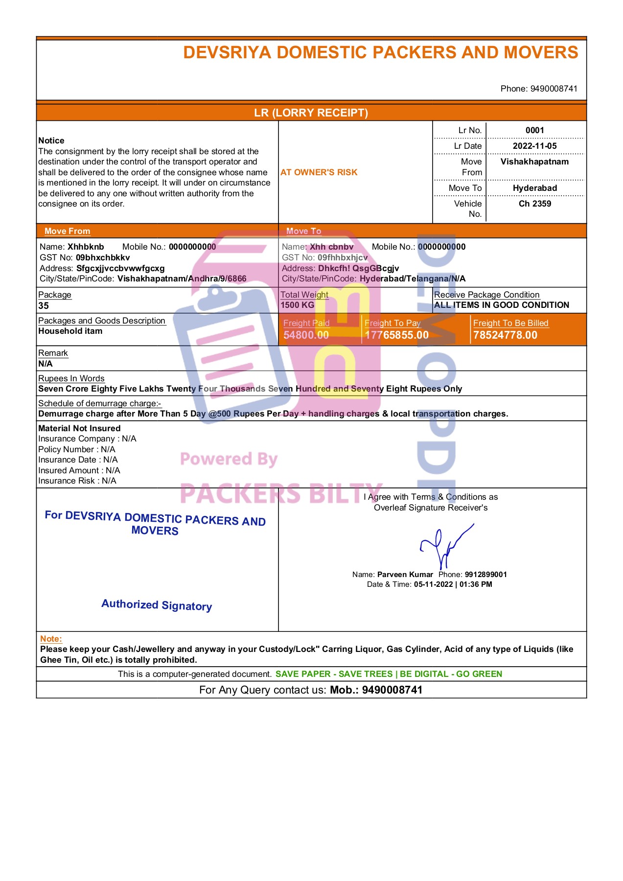 LR_0001 (1) - hindustancargopackers - Page 1 - 1 | Flip PDF Online ...