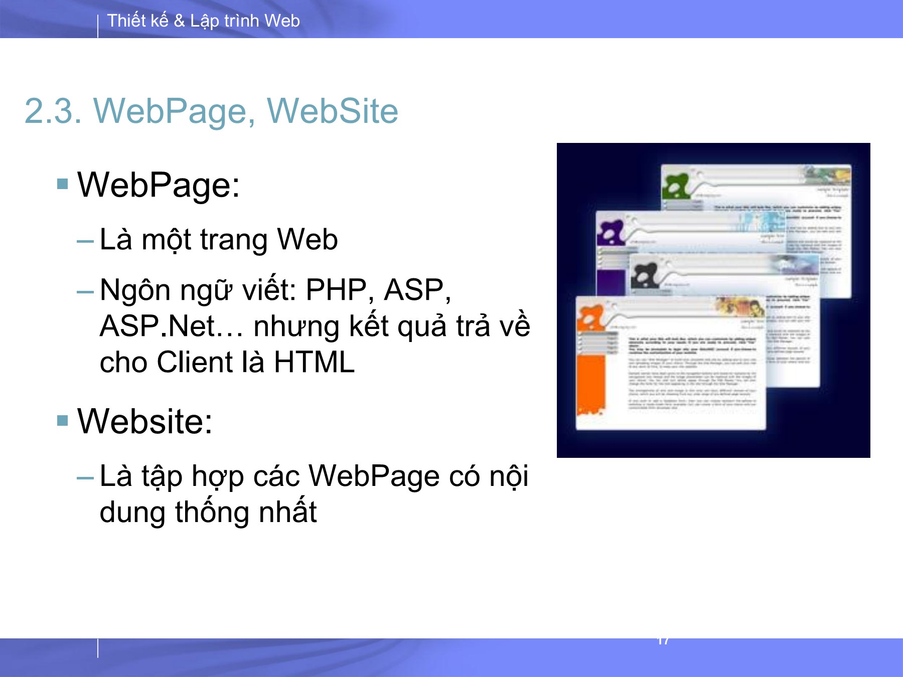 Bài giảng Thiết kế và lập trình Web - Bài 1_ Tổng quan về Thiết kế và ...