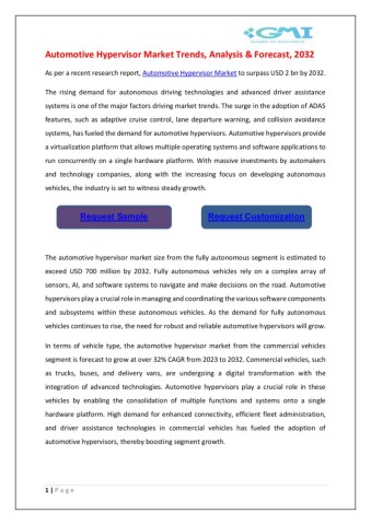 Automotive Hypervisor Market Growth Analysis & Forecast Report | 2023-2032