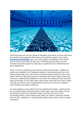 Colors and Design Ideas for Swimming Pool Tile Grout