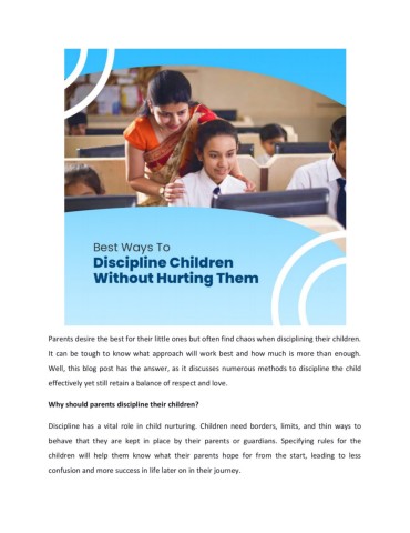 Best Ways To Discipline Children Without Hurting Them
