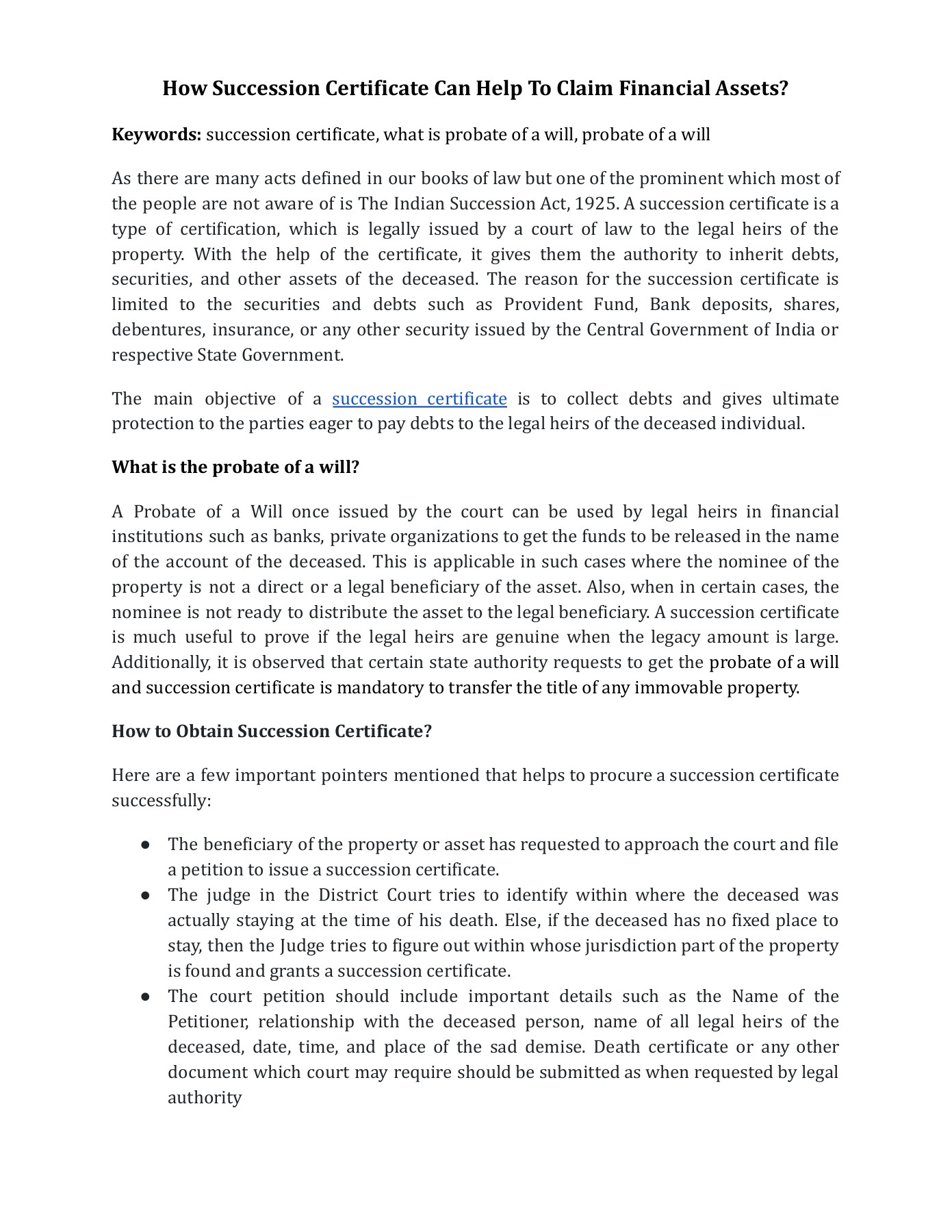 How Succession Certificate Can Help To Claim Financial Assets.docx ...
