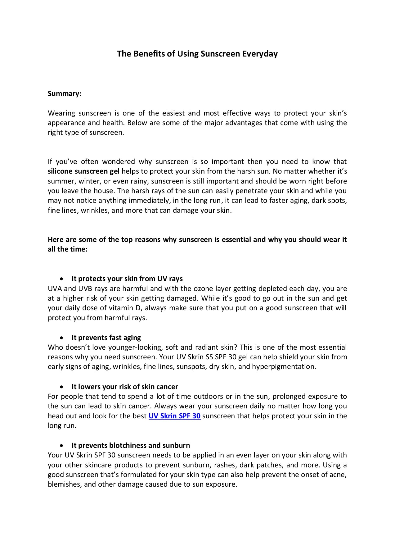 The Benefits of Using Sunscreen Everyday - Kaushal Kumar - Page 1 - 2 ...