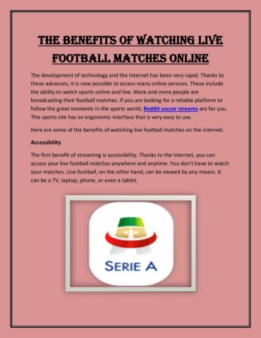 The Benefits of Watching Live Football Matches Online
