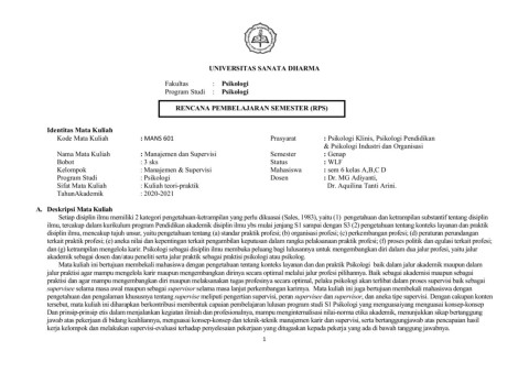 RPS manajemen dan supervisi sem genap 2020-2021-2023 - R Landung Nugraha - Kaca 8 | PDF Online ...