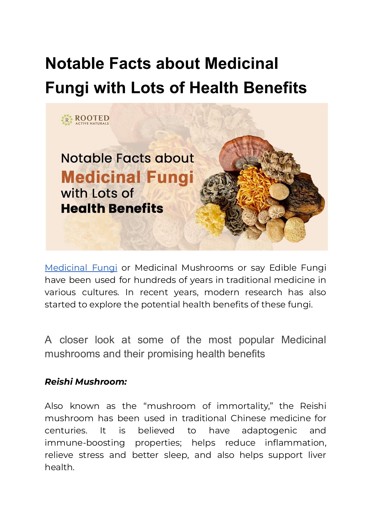 Notable Facts about Medicinal Fungi with Lots of Health Benefits ...