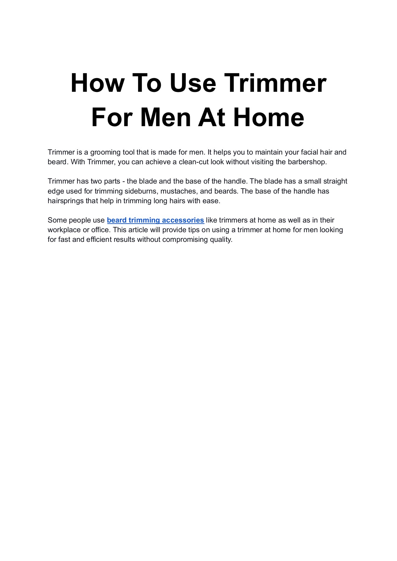 How To Use Trimmer For Men At Home - get trimmies - Page 1 - 4 | Flip ...