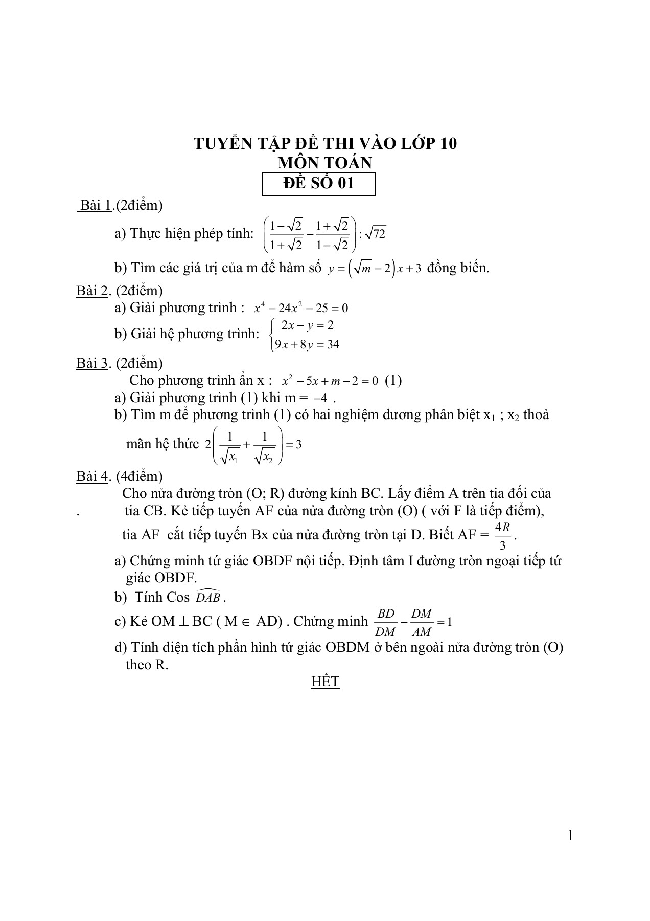 21-de-thi-vao-lop-10-mon-toan - Quyên Lưu - Trang 1 - 32 | PDF lật ...
