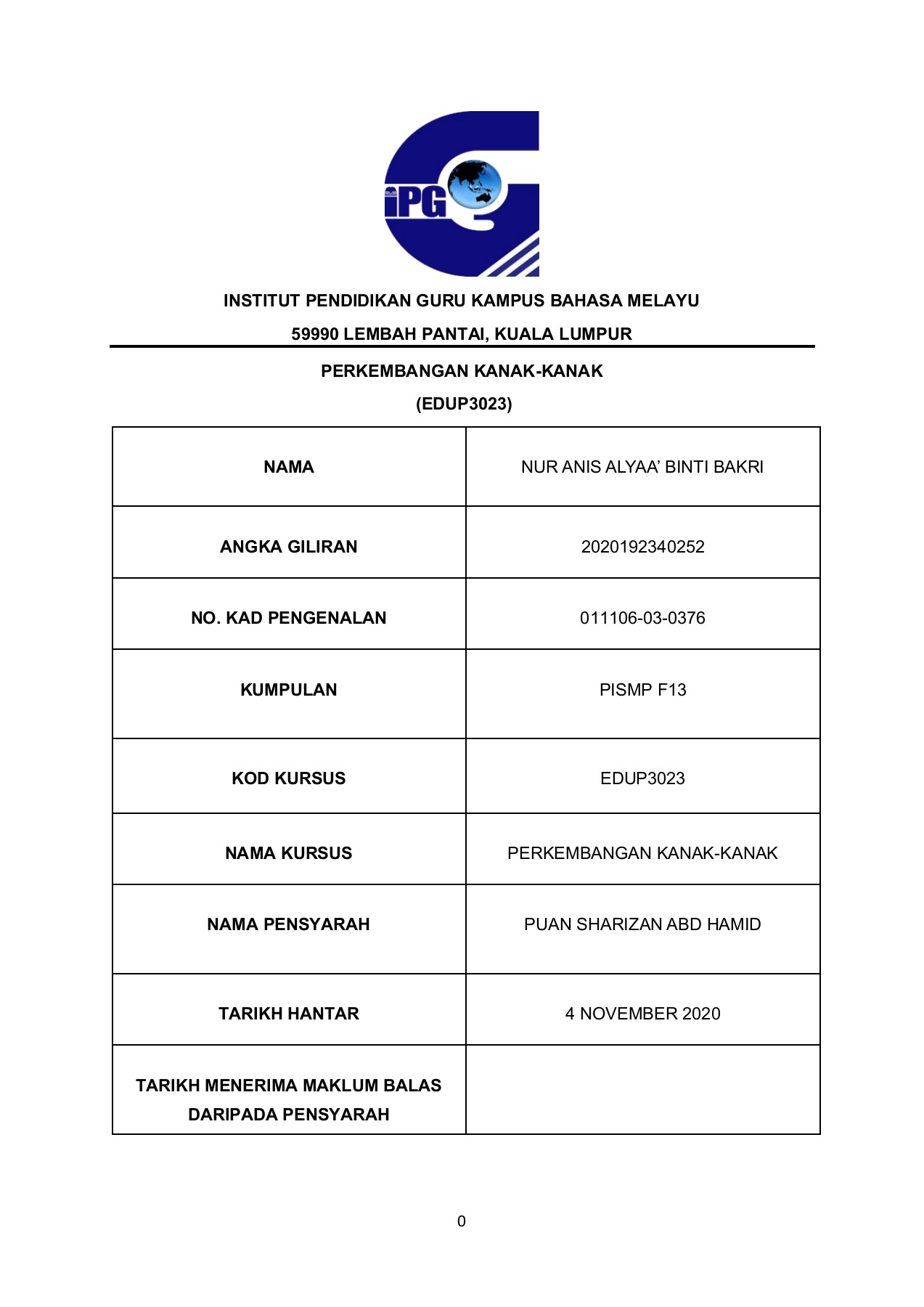 Tugasan 2- Kepentingan Teori Piaget Kepada Guru ( Nur Anis Alyaa' Binti ...