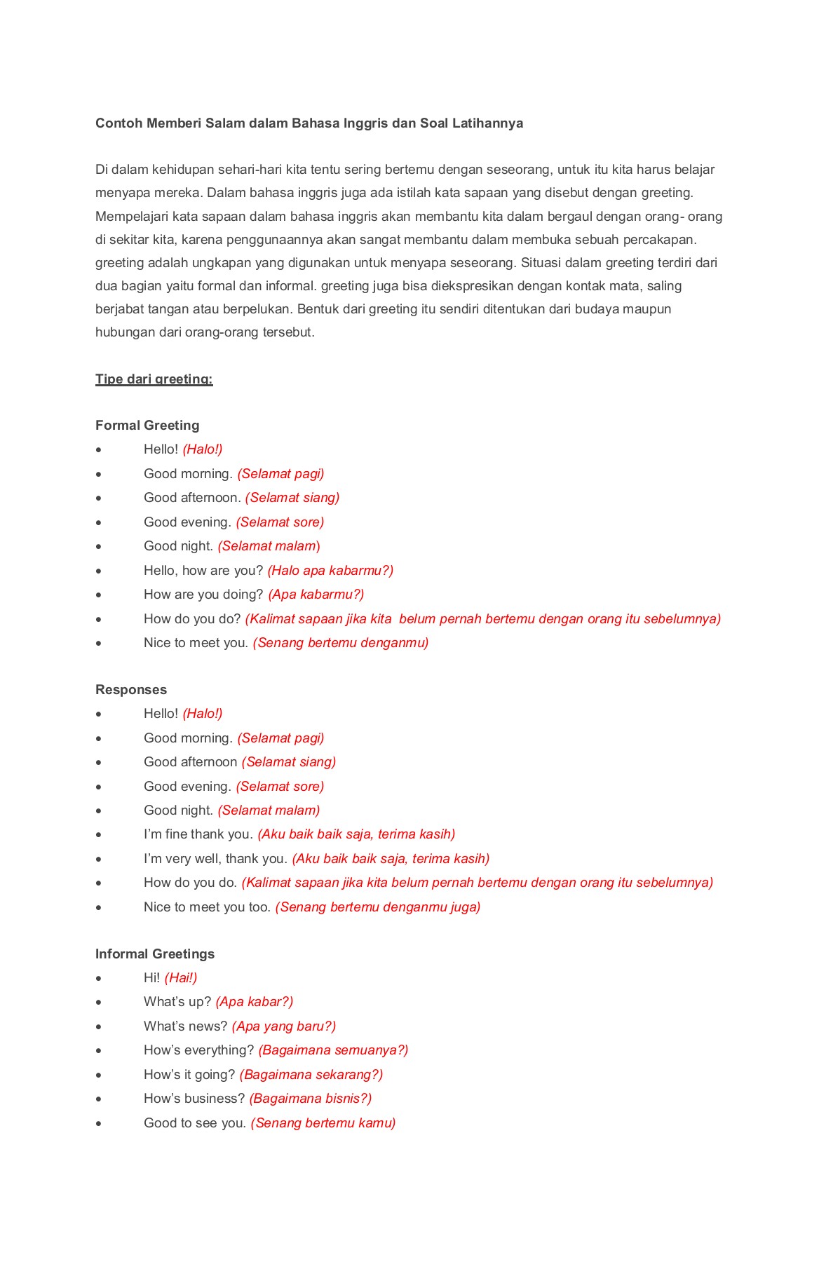 MATERI GREETING AND LEAVE TAKING KELAS 7 - kris wati - Halaman 1 - 4 ...