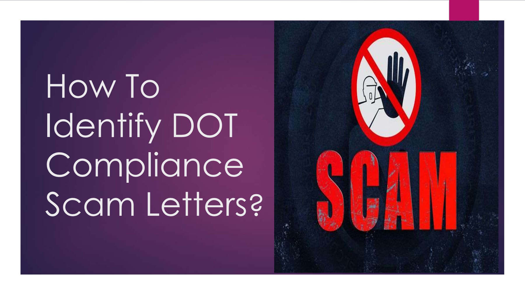 How To Identify DOT Compliance Scam Letters - Carrie Lee - Page 1 - 5 ...