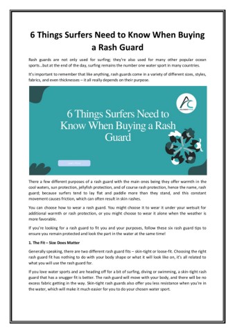 6 Things Surfers Need to Know When Buying a Rash Guard