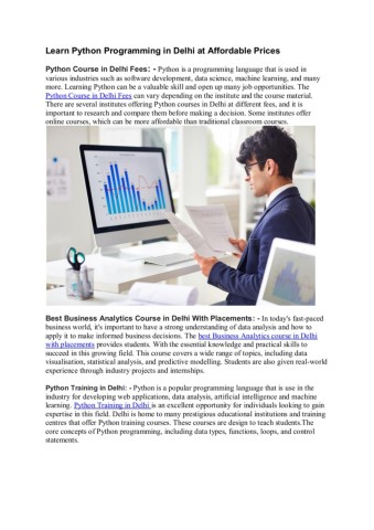 Learn Python Programming in Delhi at Affordable Prices