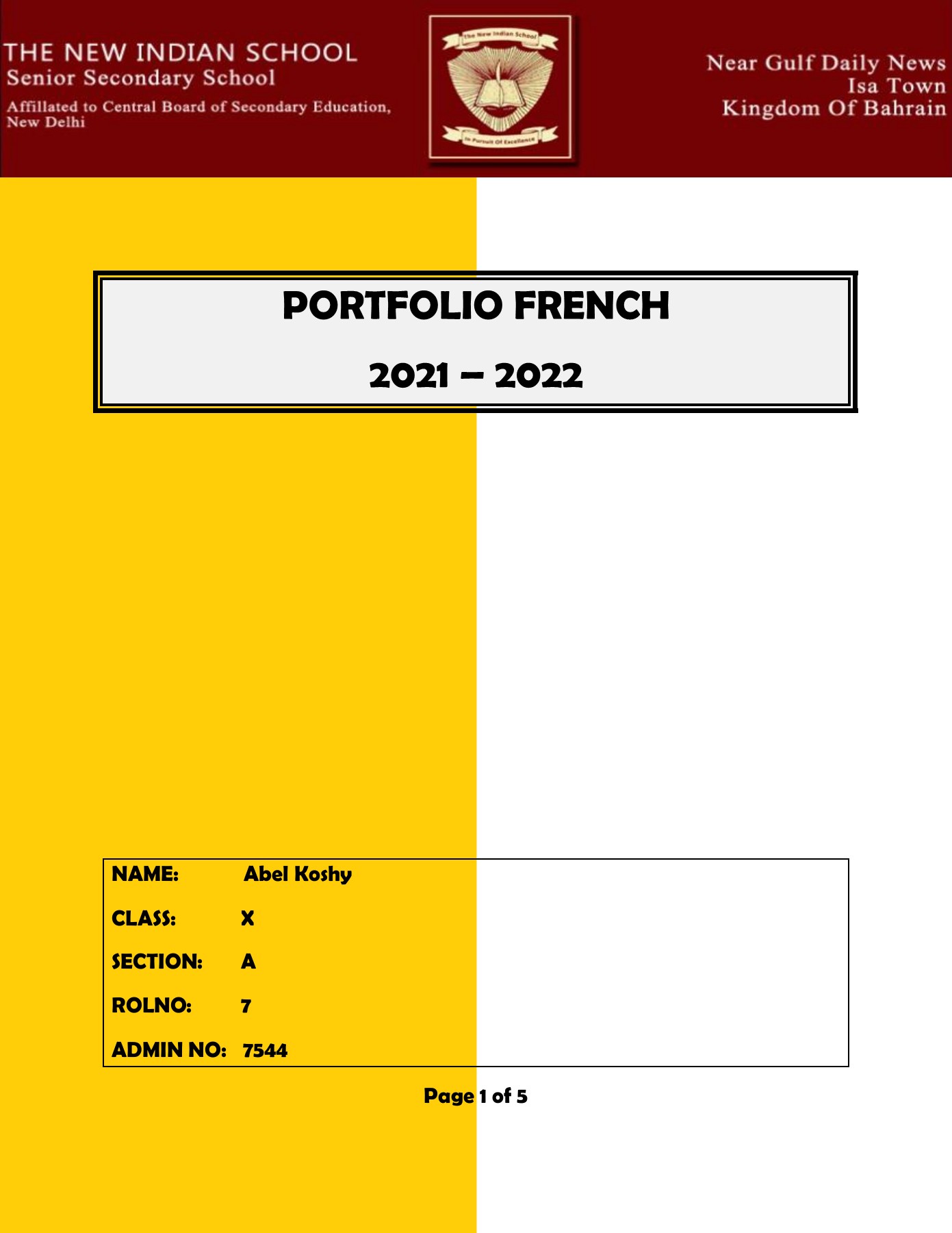 PORTFOLIO FRENCH - Abel koshy - Page 1 - 6 | Flip PDF Online | PubHTML5