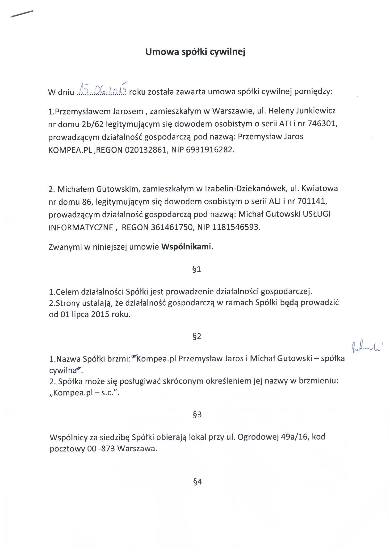 umowa_spolki - gumi413 - Strony 1 | Przerzucanie PDF Online | PubHTML5