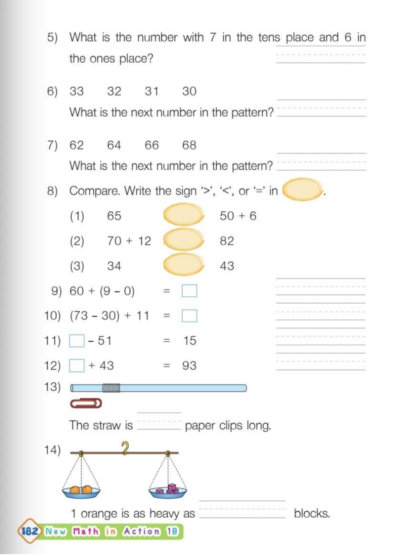 Math in action Primary1B - Private Library - Page 182 | Flip PDF Online ...