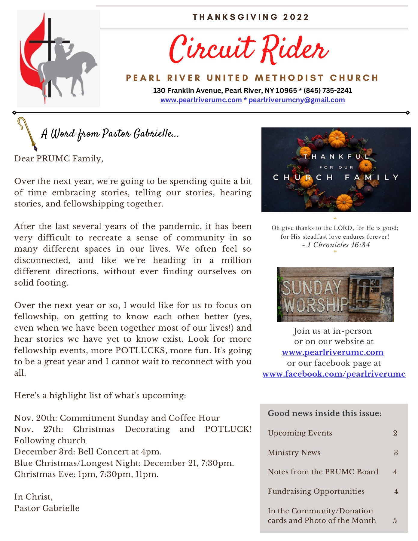 Circuit Rider - Thanksgiving 2022 updated - Pearl River UMC - Page 1 ...