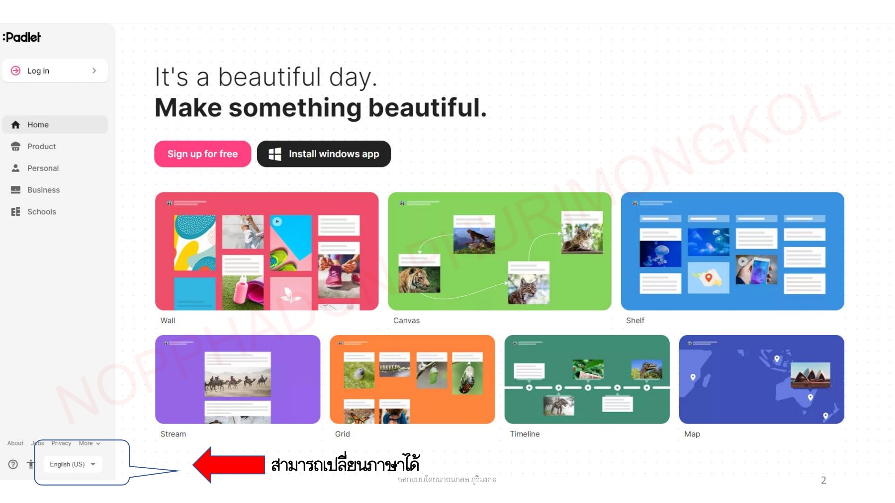 คู่มือการใช้ Padlet - Nopphadon Phurimongkol - หน้าหนังสือ 2 | พลิก PDF ออนไลน์ | PubHTML5
