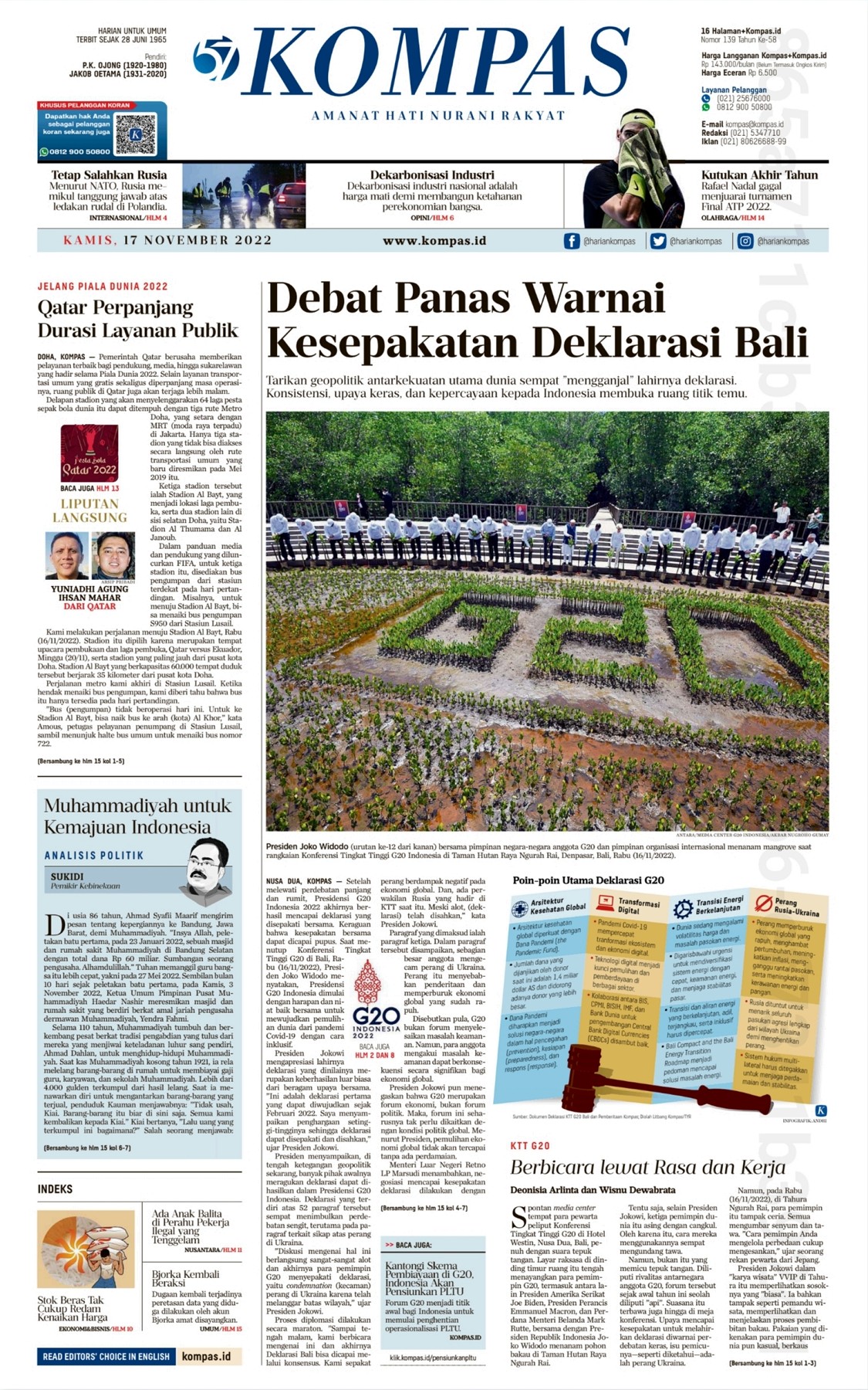 Kompas 17 November 2022 - UMG - Halaman 1 - 20 | PDF Online | PubHTML5