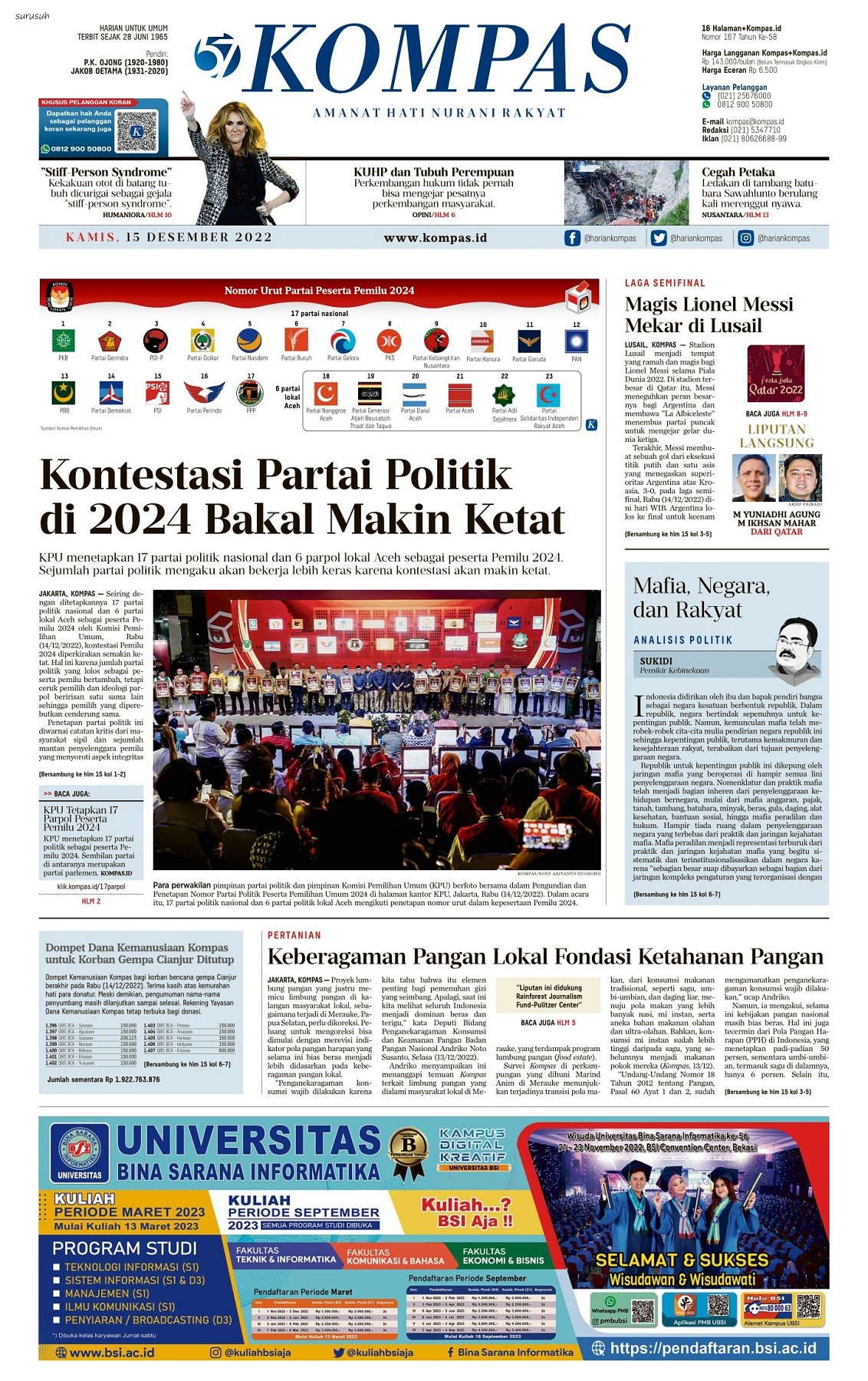 Kompas 15 Desember 2022 - UMG - Halaman 1 - 20 | PDF Online | PubHTML5