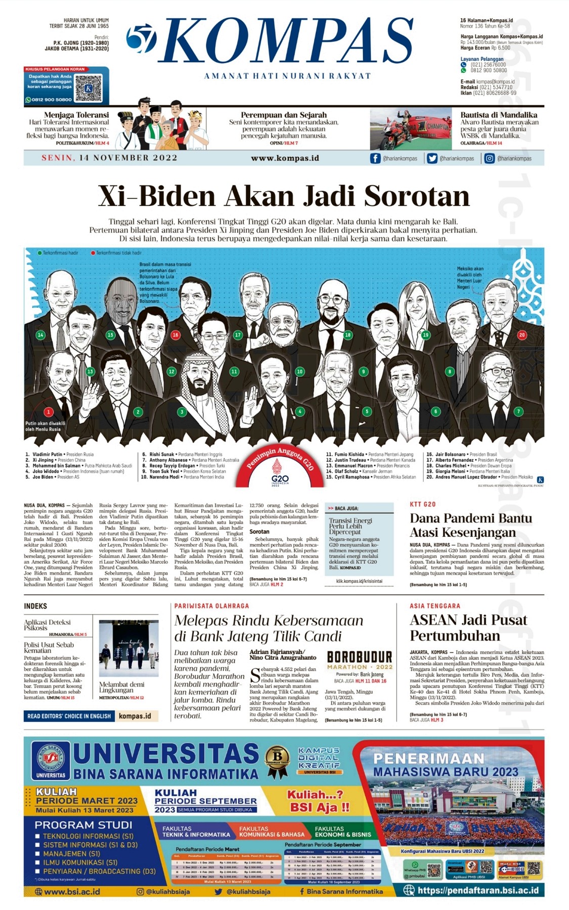 Kompas 14 November 2022 - UMG - Halaman 1 - 20 | PDF Online | PubHTML5