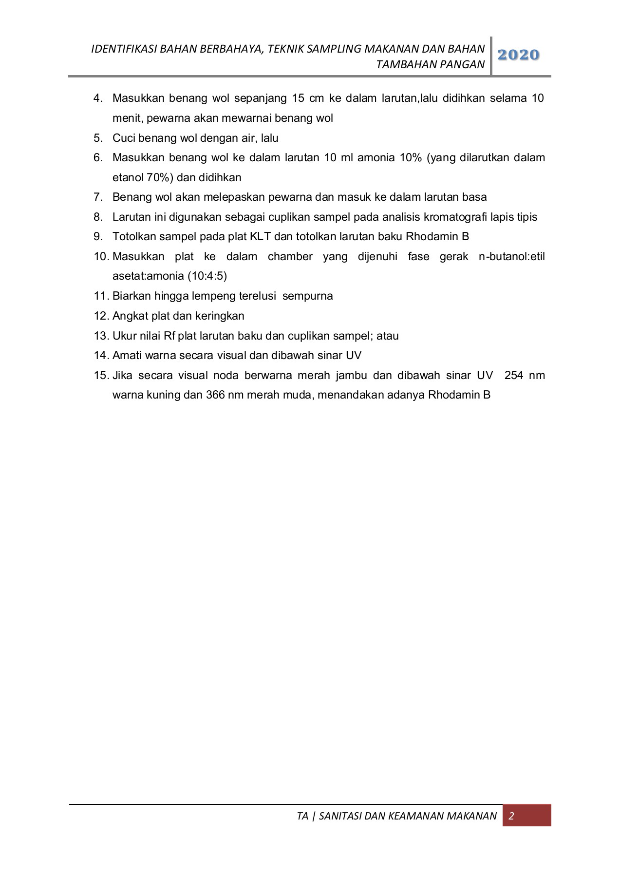 Teknik Sampling Makanan - Trisfa Augia - Halaman 4 | PDF Online | PubHTML5