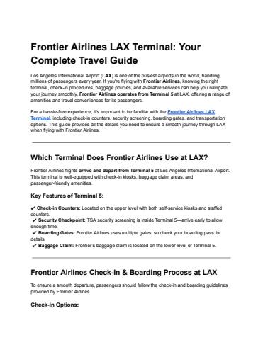 frontier airlines lax terminal