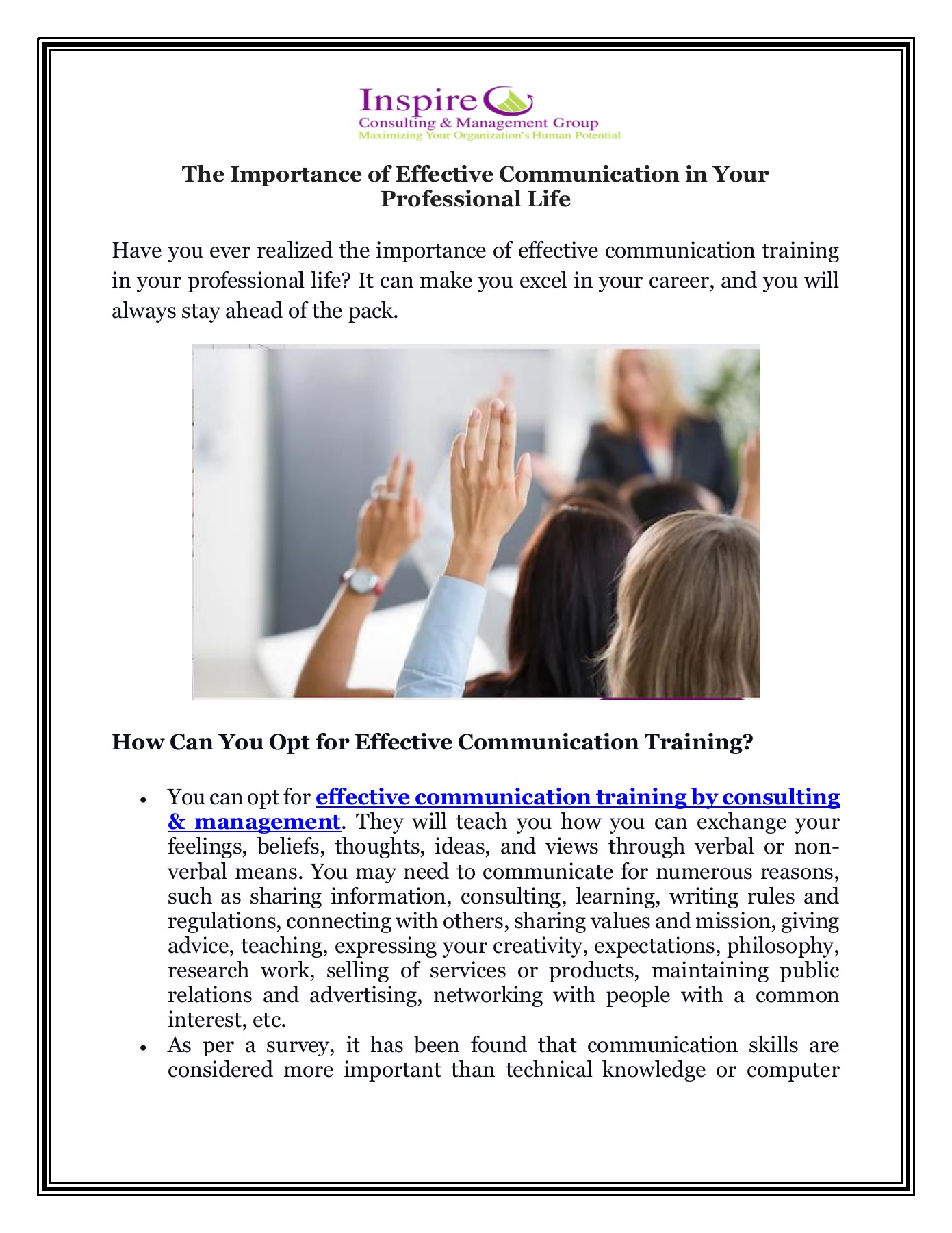 The Importance of Effective Communication in Your Professional Life ...