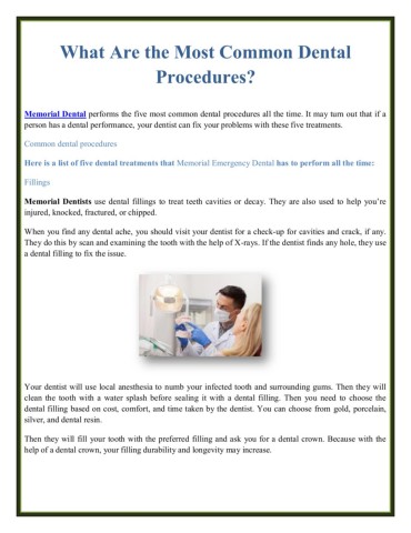 What Are the Most Common Dental Procedures?
