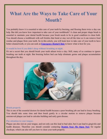 What Are the Ways to Take Care of Your Mouth?