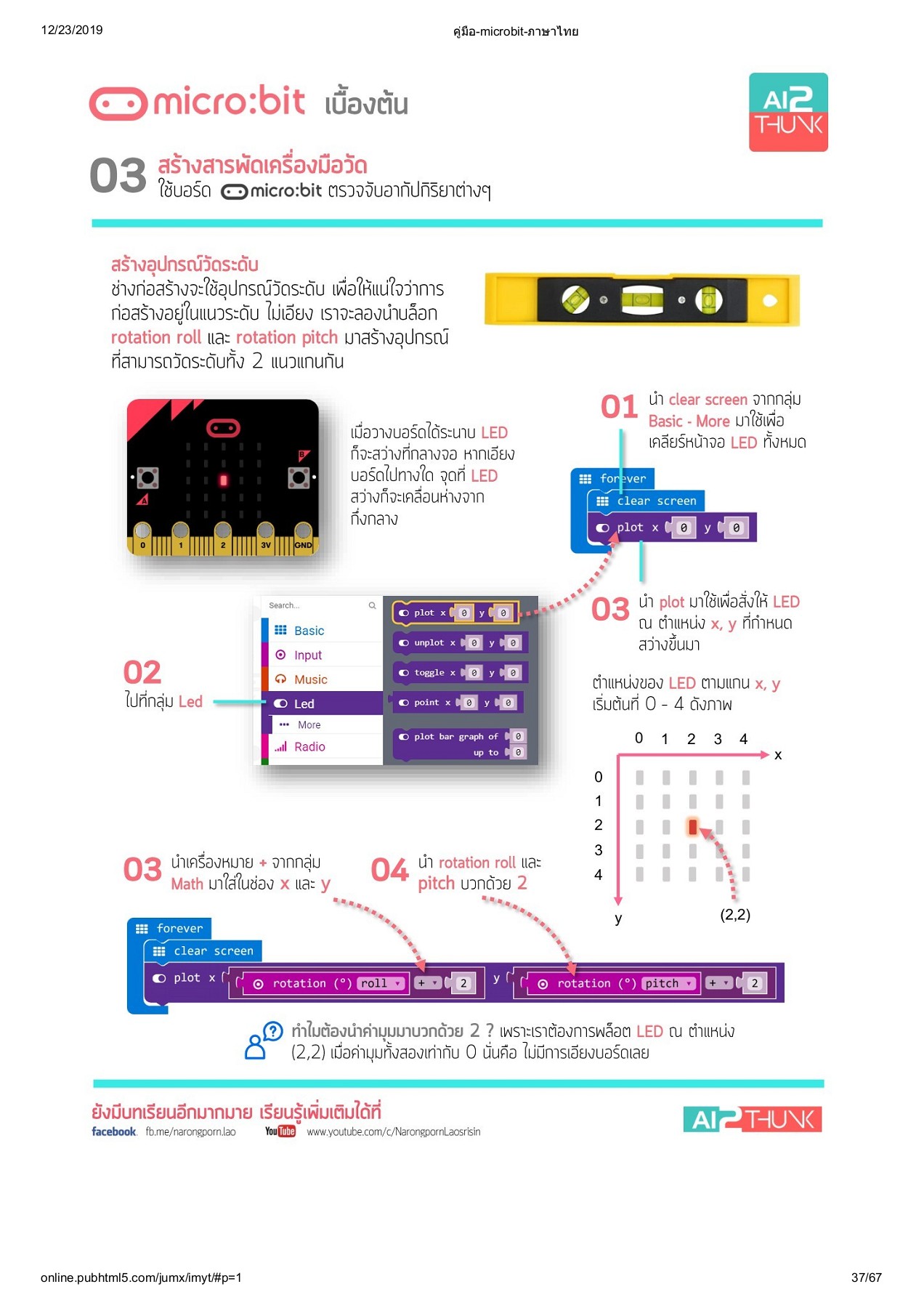 คู่มือ-microbit-ภาษาไทย - morakot panpichit - หน้าหนังสือ 37 | พลิก PDF ออนไลน์ | PubHTML5