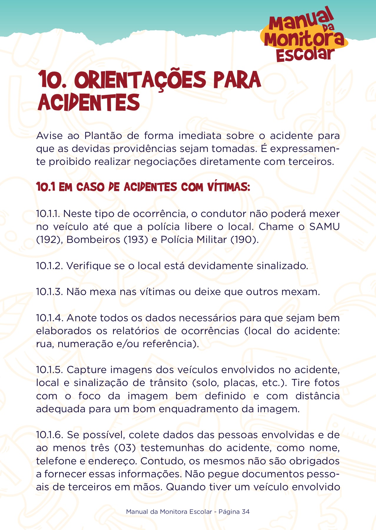 MANUAL DA MONITORA ESCOLAR - BR7 Mobilidade - Página 34 | PDF Online ...