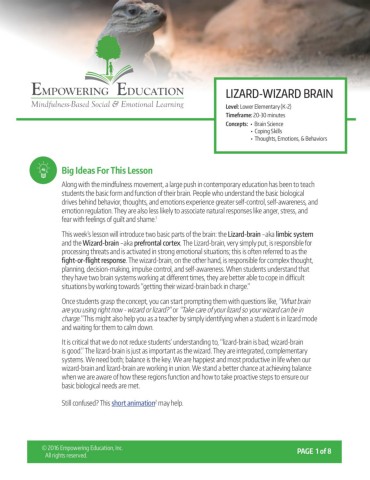 K-2 Lizard Wizard Brain - Empowering Education - Page 1 - 8 | Flip PDF ...