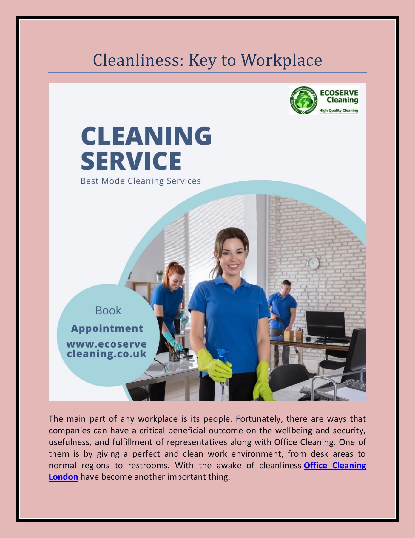 Cleanliness Key to Workplace - Julia Peterson - Page 1 - 4 | Flip PDF ...