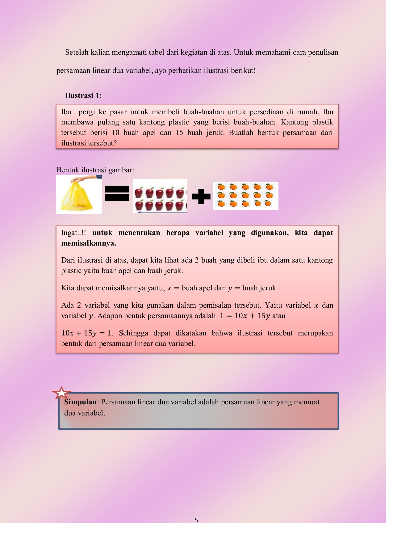 E-modul Pembelajaran spldv kelas 8 - Hj Annisa - Halaman 8 | PDF Online ...