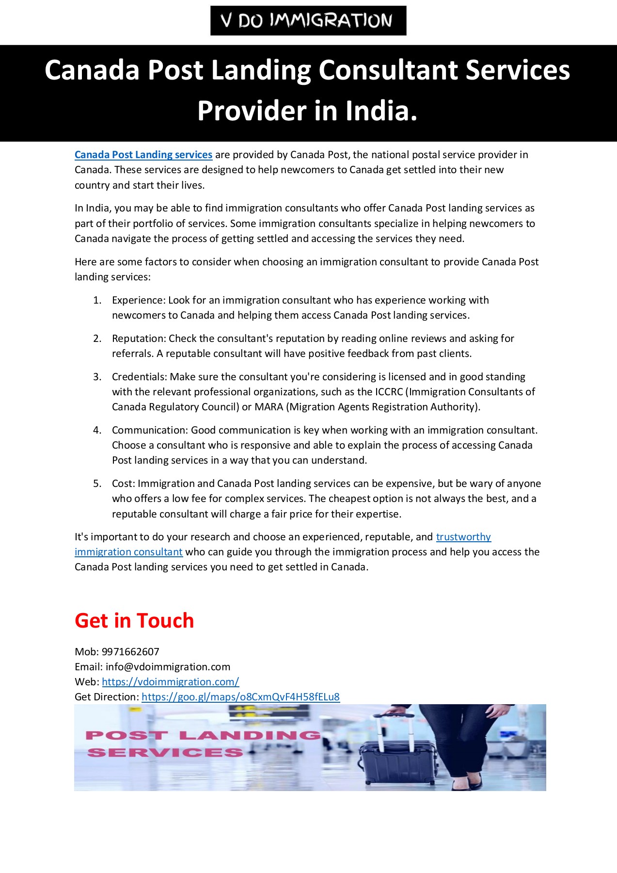 Canada Post Landing services are provided by Canada Post - VDo ...