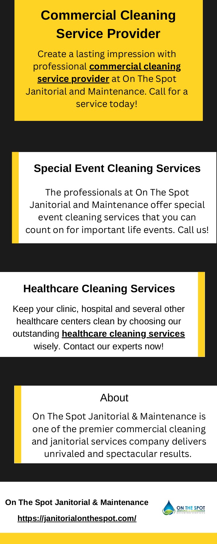 Commercial Cleaning Service Provider - On The Spot Janitorial ...