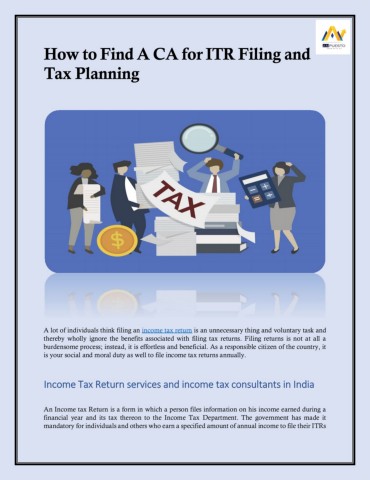 How to Find A CA for ITR Filing and Tax Planning