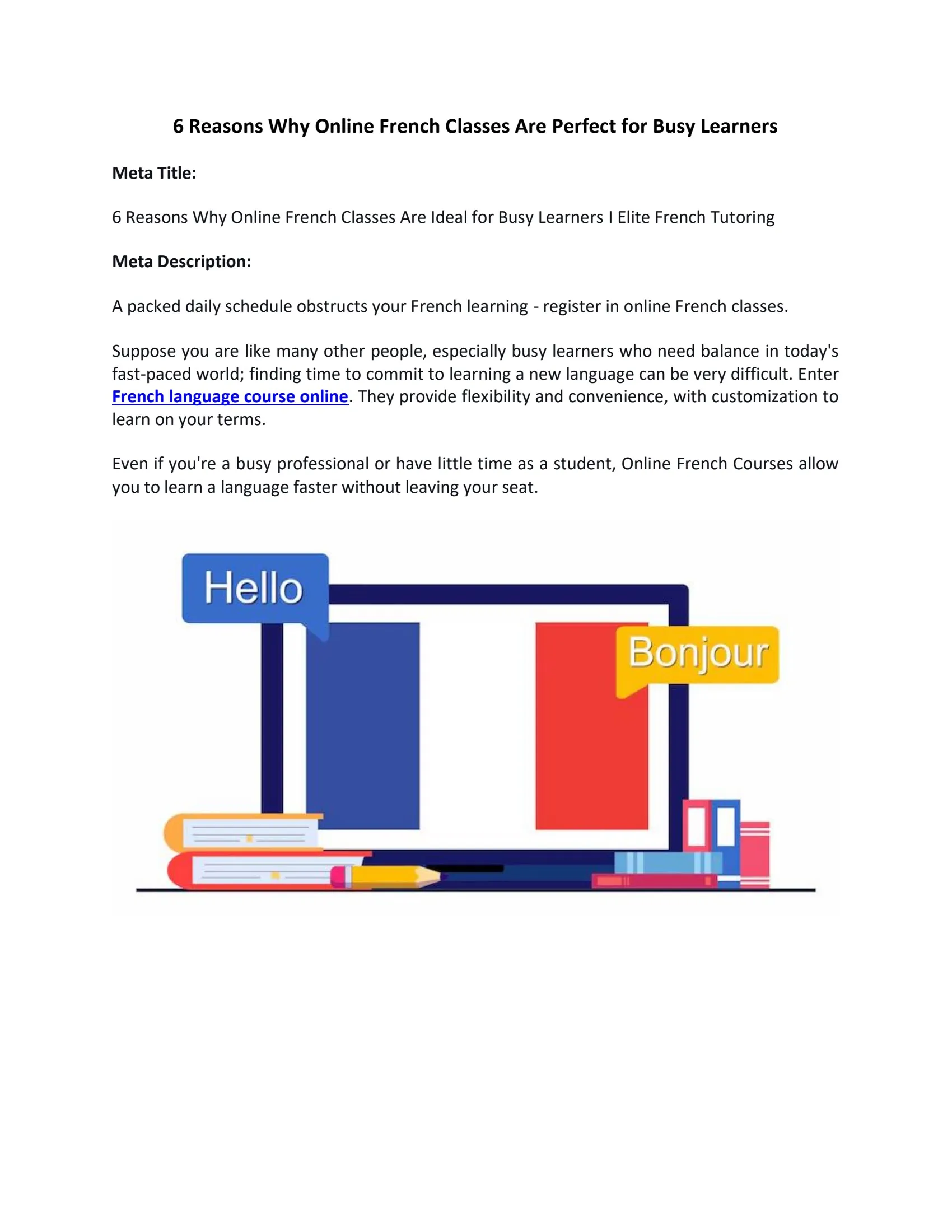 6 Reasons Why Online French Classes Are Perfect for Busy Learners ...